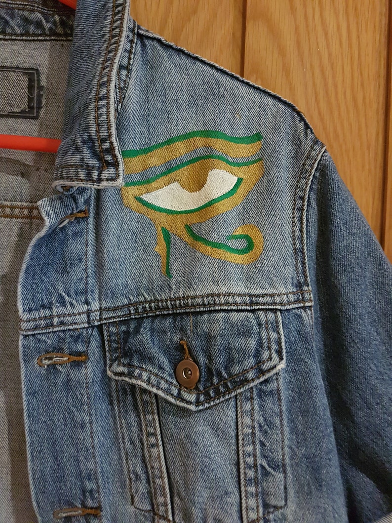 Ancient Egypt - Upcycled, Hand Painted Oversize Denim Jacket - Etsy