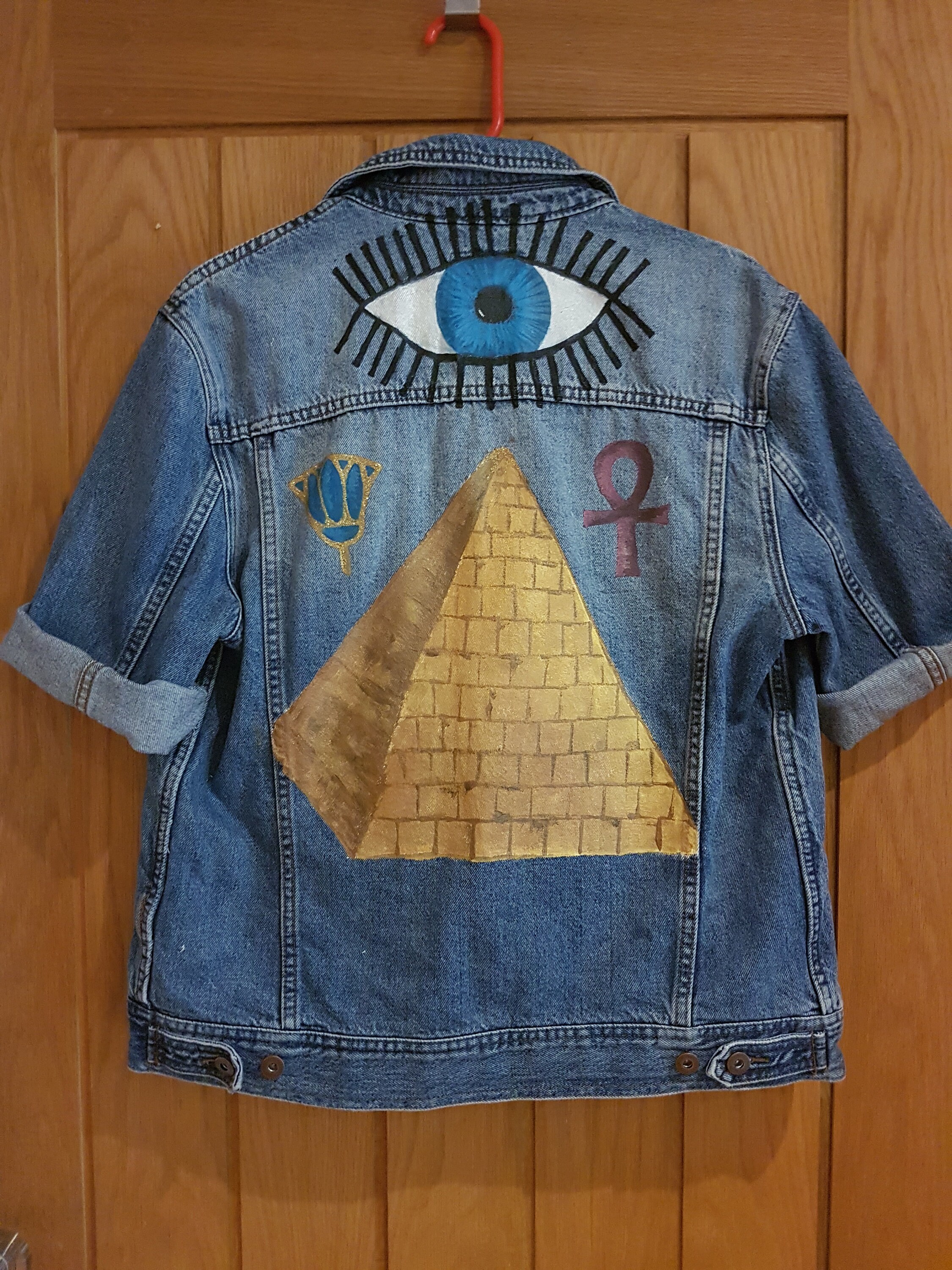 Ancient Egypt - Upcycled, Hand Painted Oversize Denim Jacket - Etsy