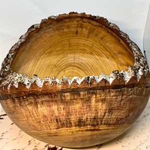Natural Edge Poplar Hand Turned Wood Bowl Bear Creek Bowl Company - Etsy