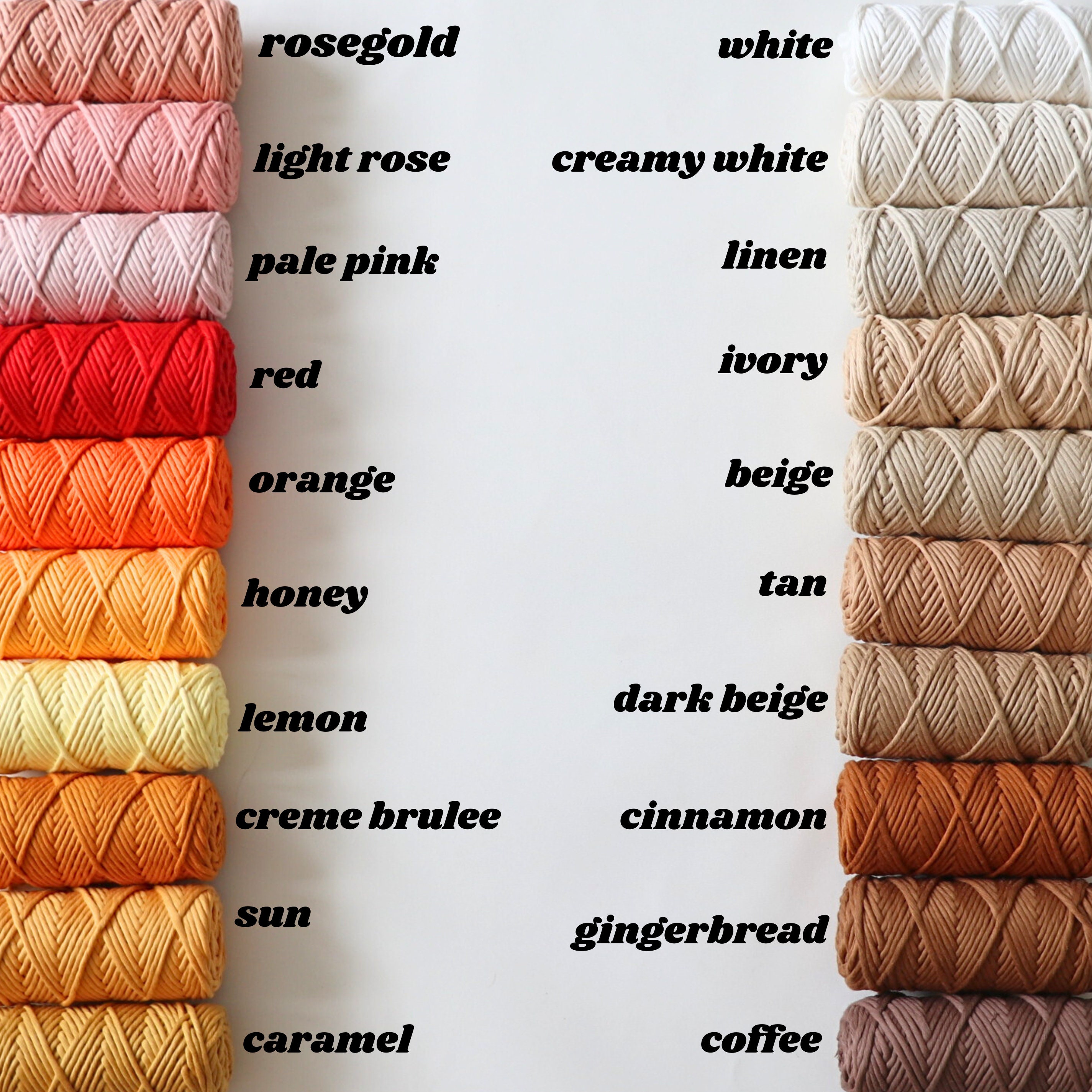 4 Mm Single Strand Cotton/macrame Cord 250 Gr./macrame String/macrame ...