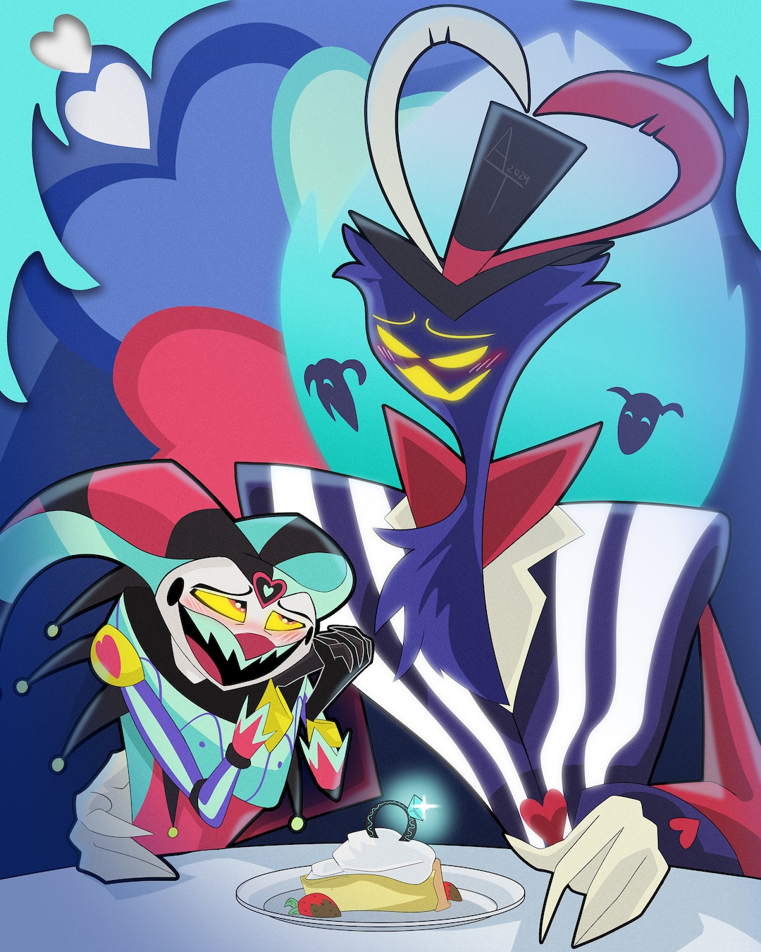 Ozzie and Fizzarolli Print 4x6 8x8 8x10 5x7 Helluva Boss Fizzmodeus ...