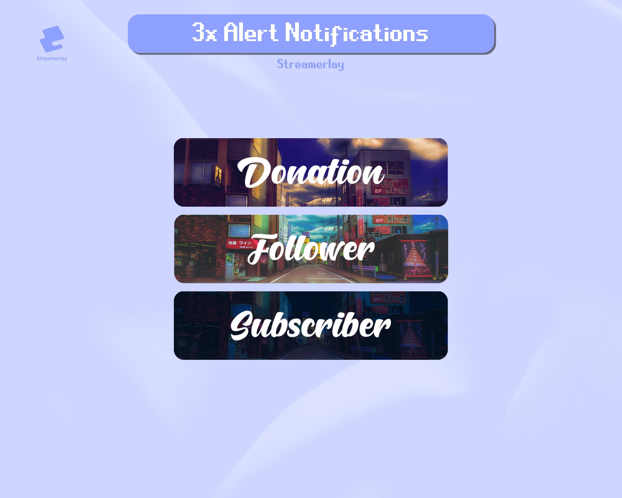 Animated Anime Streets Complete Stream Overlay Package | Twitch Bundle ...