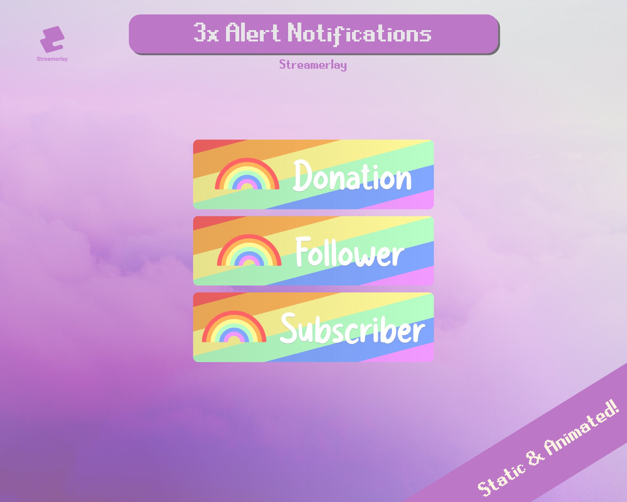 LGBTQ+ Pride Hot Air Balloon Complete Animated Stream Overlay Package ...