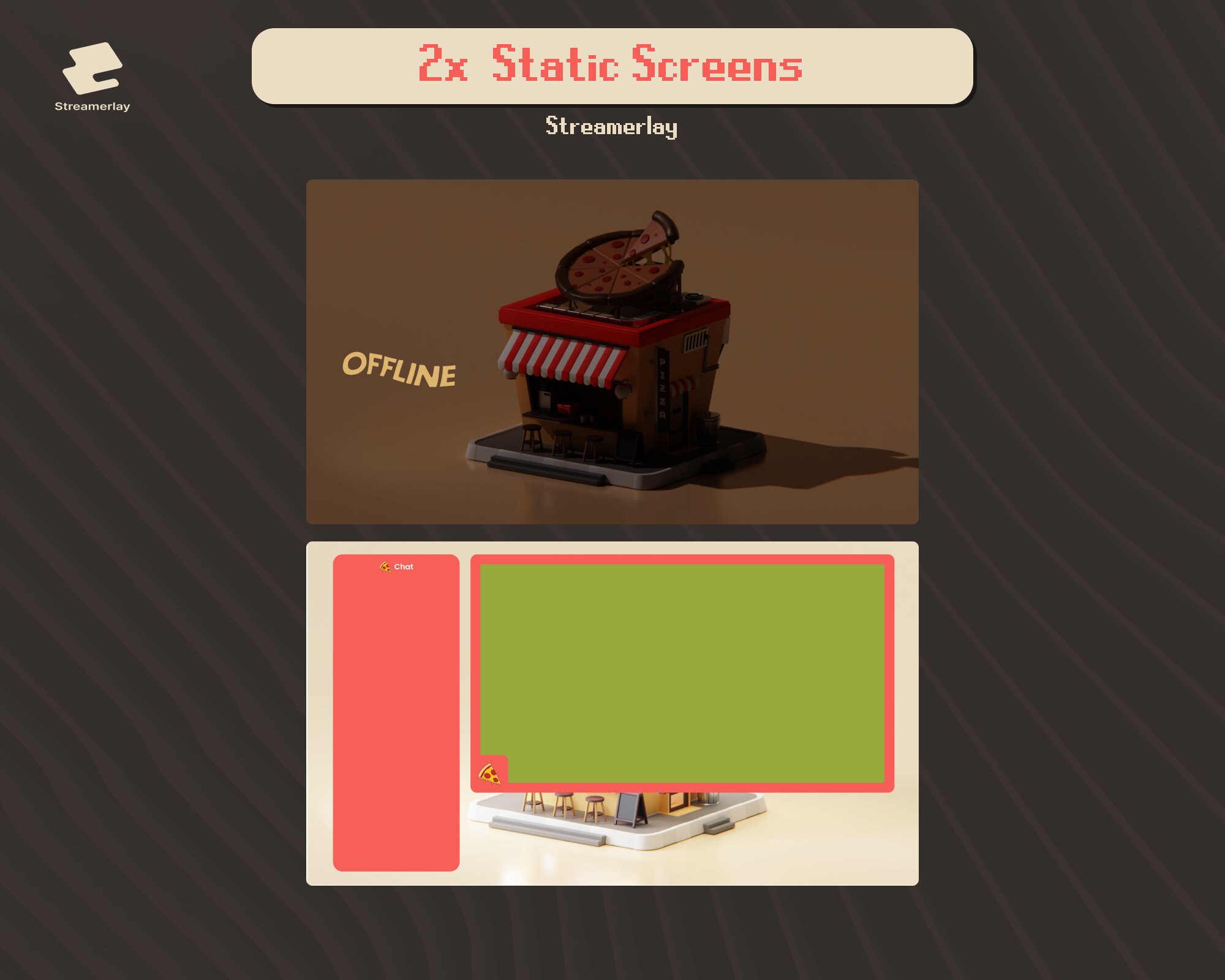 Cozy Pizza Shop Complete Animated Stream Overlay Package | Twitch ...