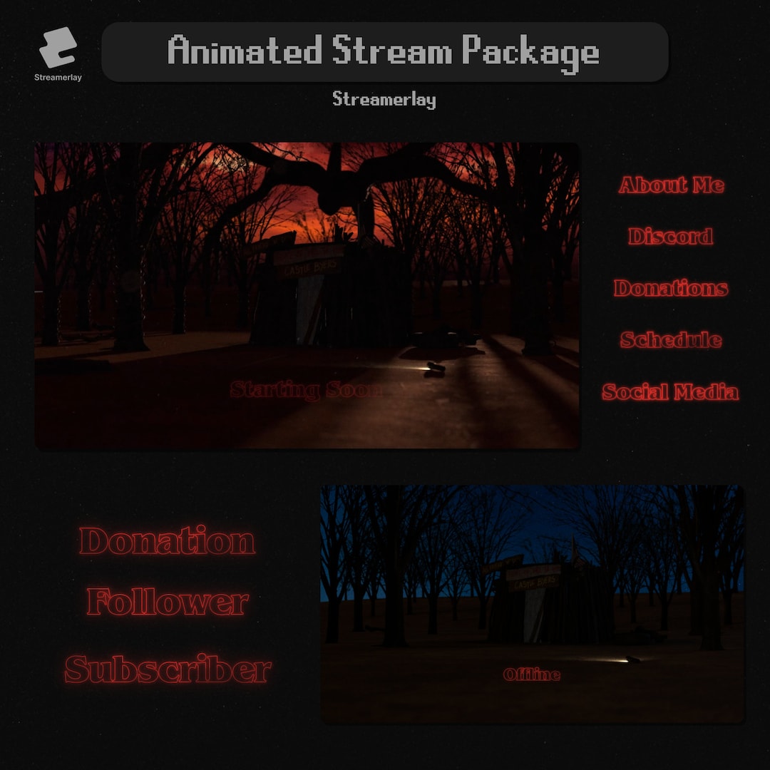 Animated Stranger Things Inspired Complete Stream Overlay Package ...