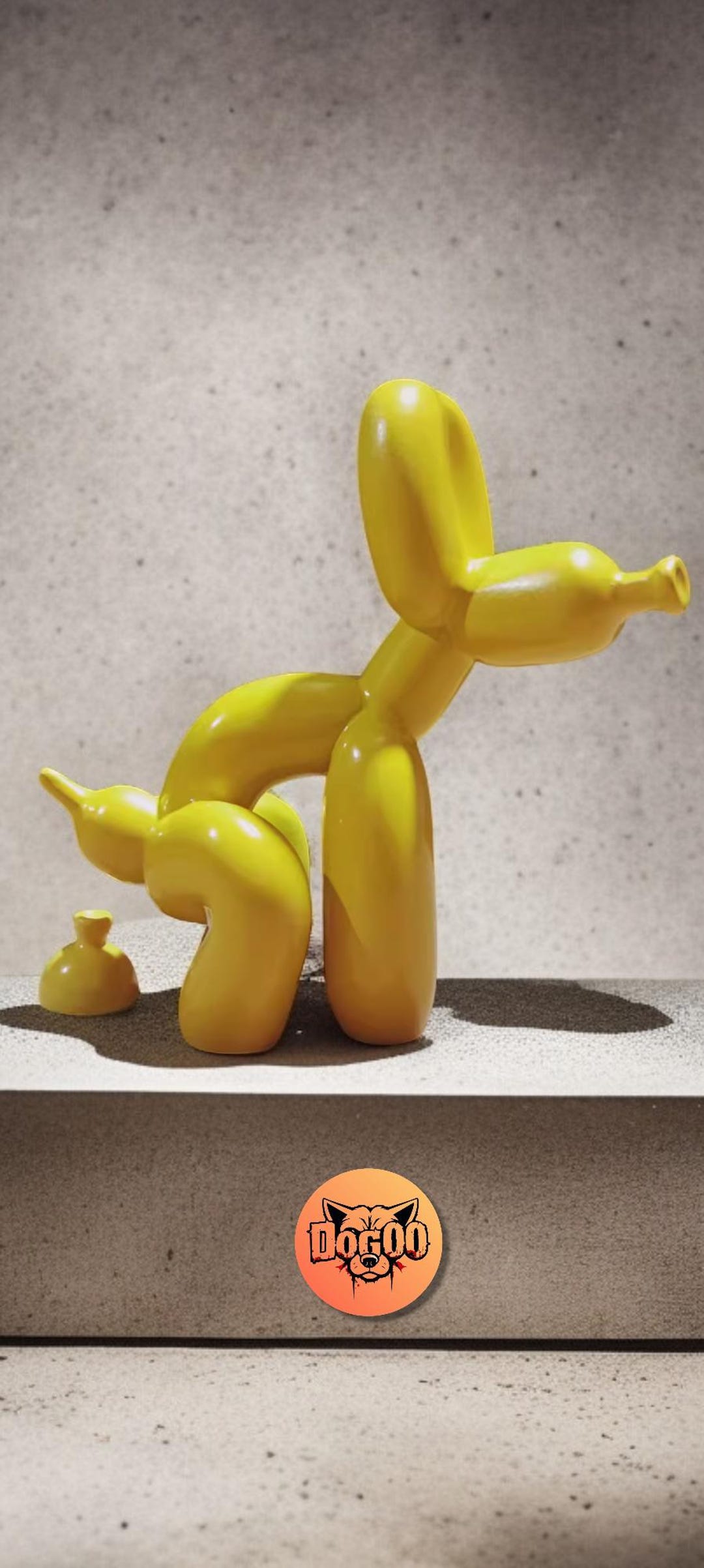 Black Porcelain Poop Balloon Dog Statue - Large Street Art Figurine ...