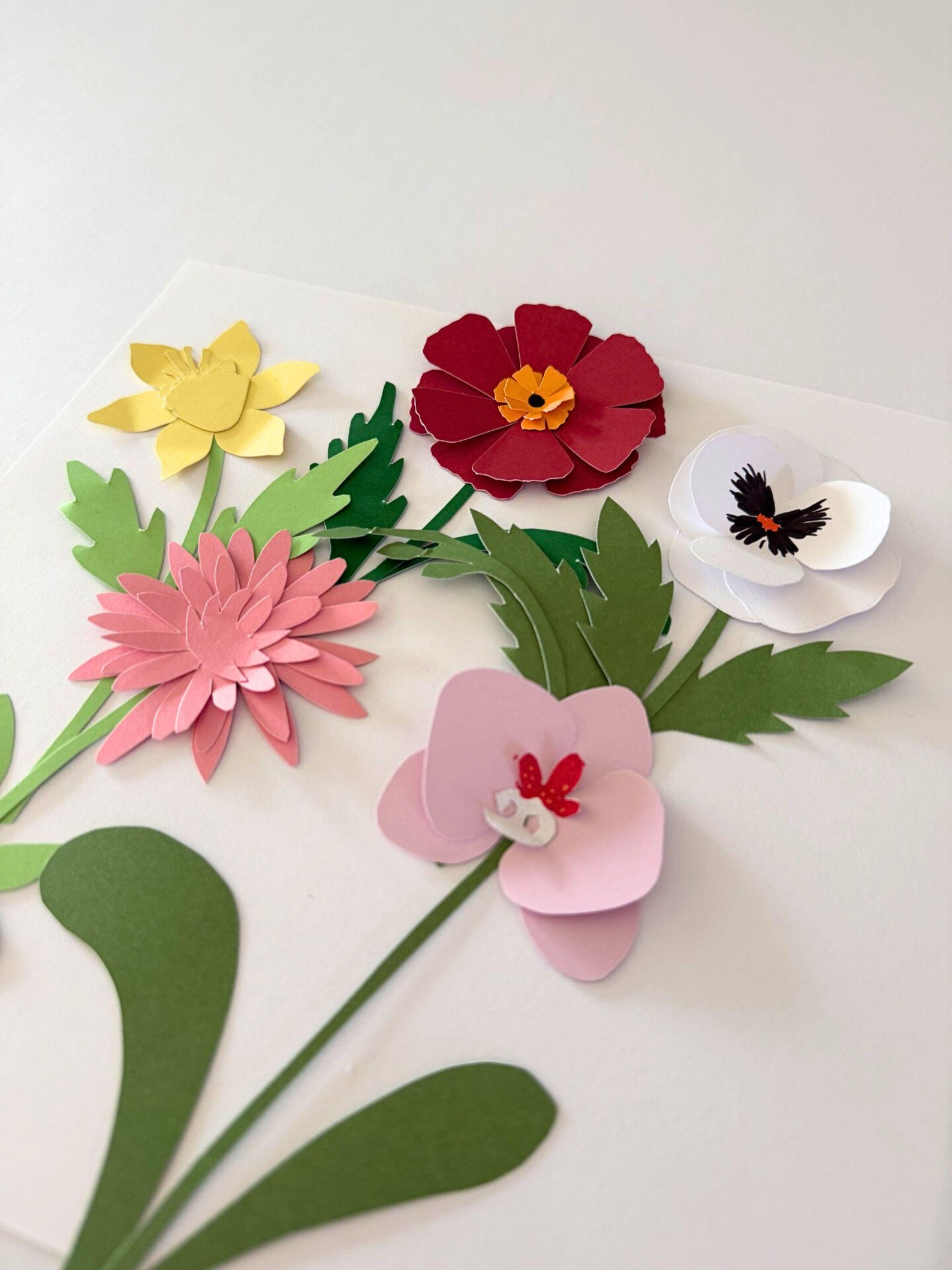 Easy DIY 2D Paper Orchid Flower Template, DIY 2D Paper Flower Template ...