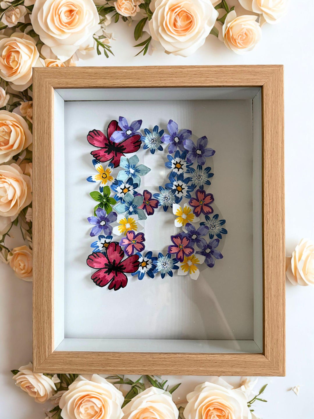 DIY 2D Paper Floral Initial PDF Template for Baby Nursery, Baby Shower ...