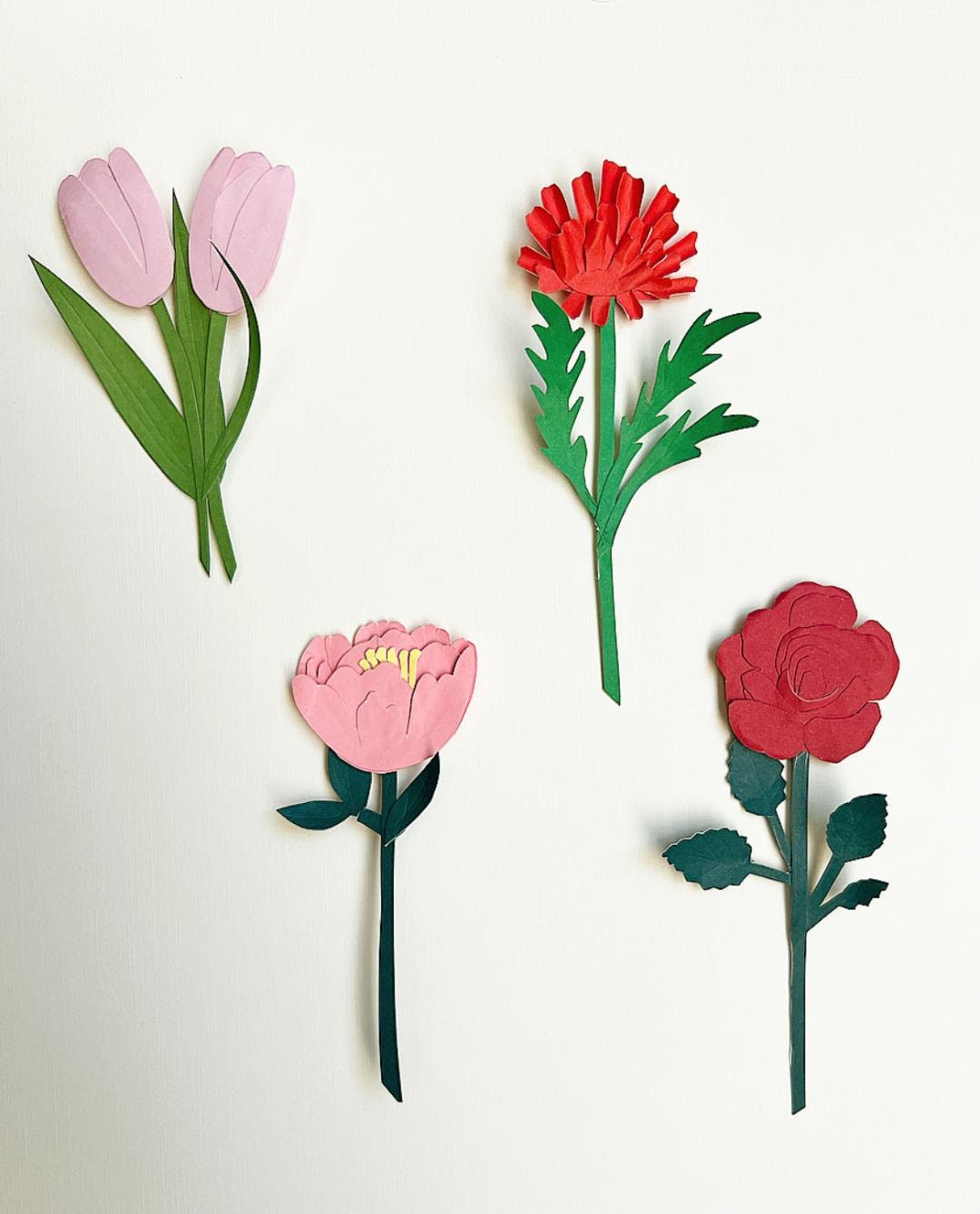 2D Paper Flower Template, Printable PDF DIY Paper Flower Templates ...