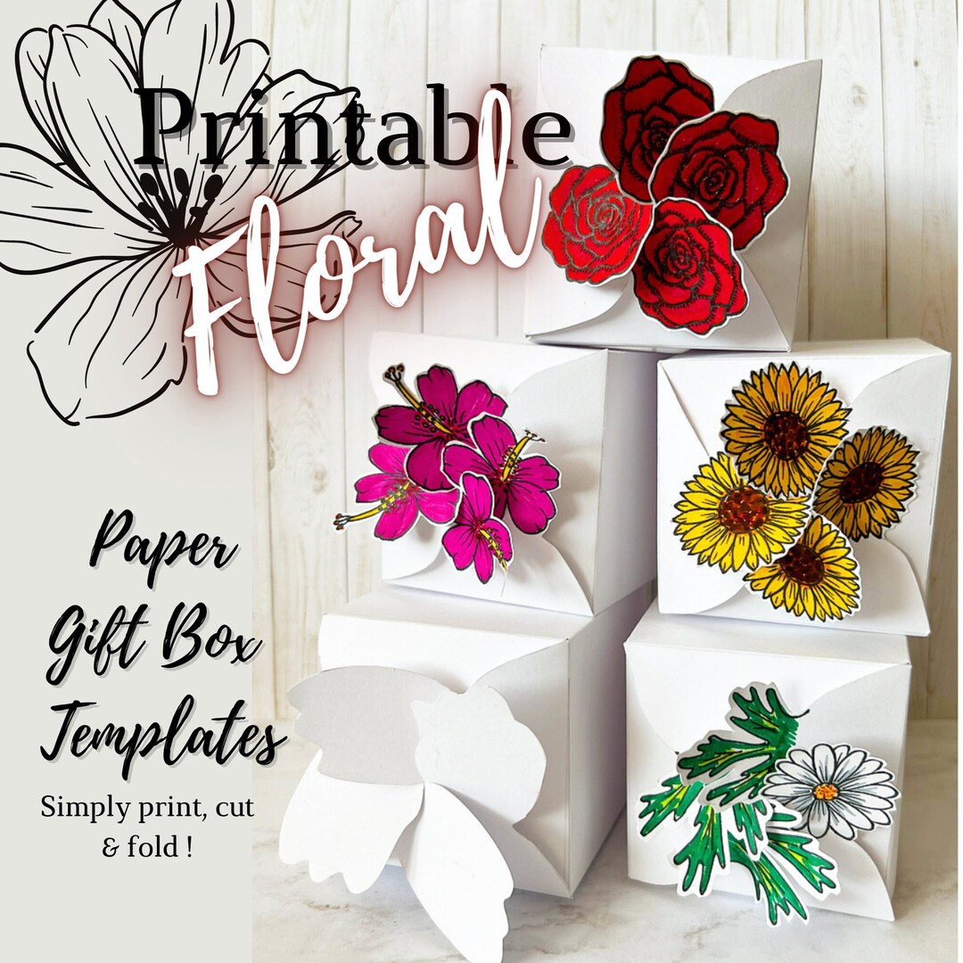 Printable Paper Gift Box, DIY Paper Box, PDF Box, Gift Box, Mother's ...