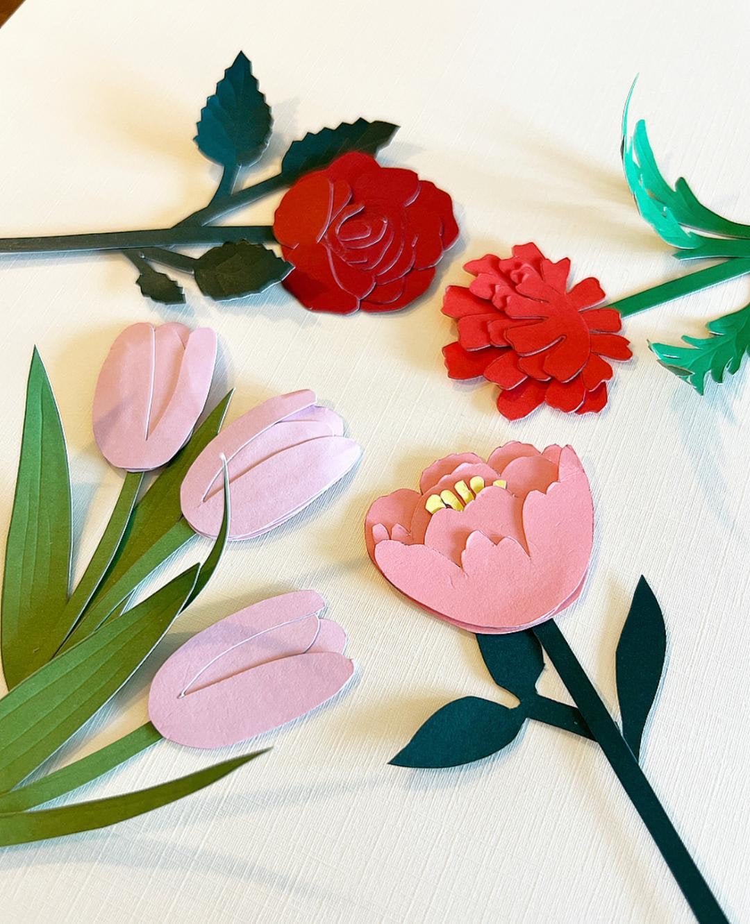 2D Paper Flower Template, Printable PDF DIY Paper Flower Templates ...