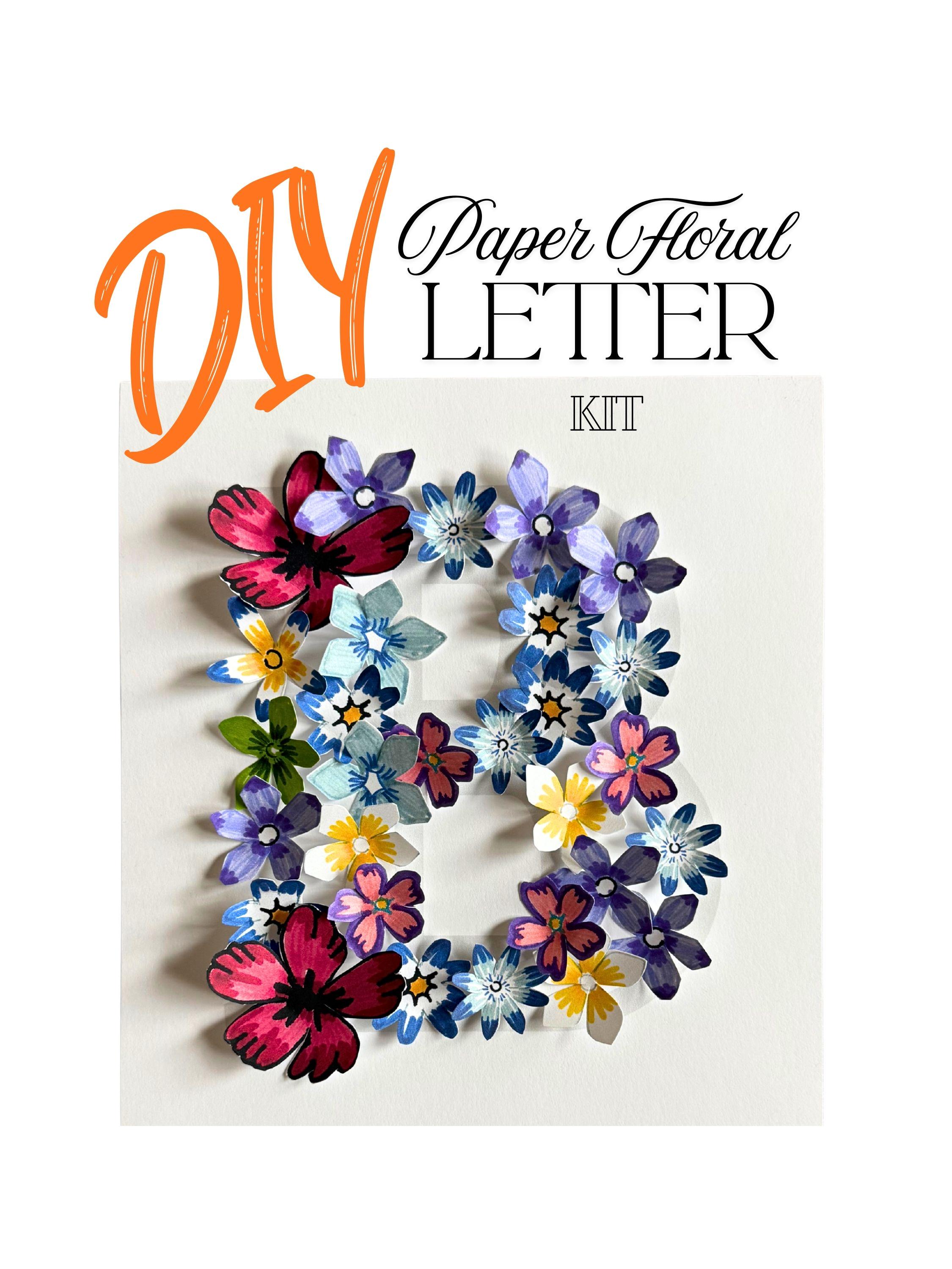 DIY 2D Paper Floral Initial PDF Template for Baby Nursery, Baby Shower ...
