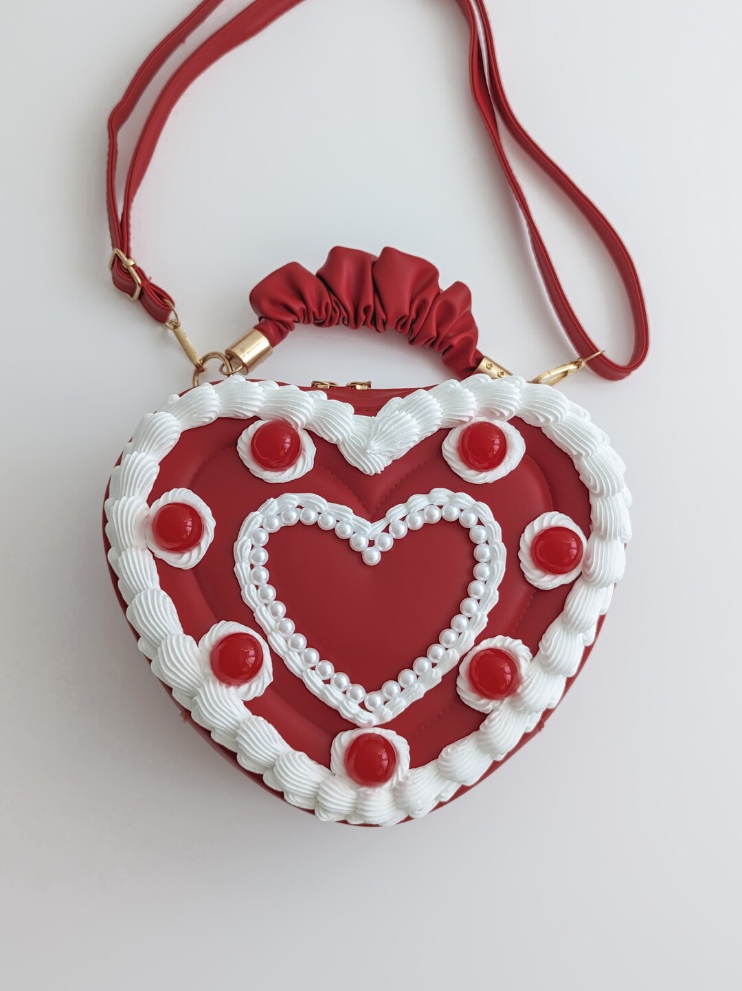 Frosted Sweet Heart Cake Bag - Etsy