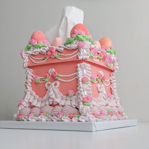 Floral Cake Tissue Box With Flowers - Etsy