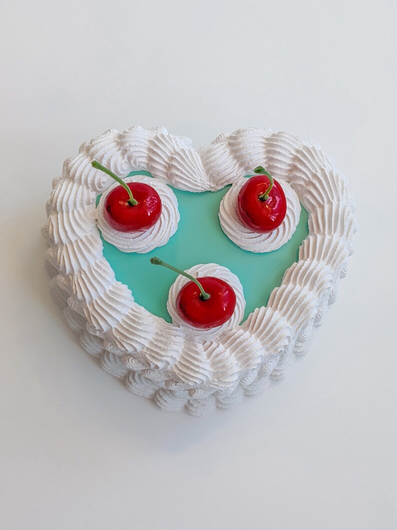 Vintage Heart Fake Cake Jewellery Box Organizer, Makeup Box With Mirror ...