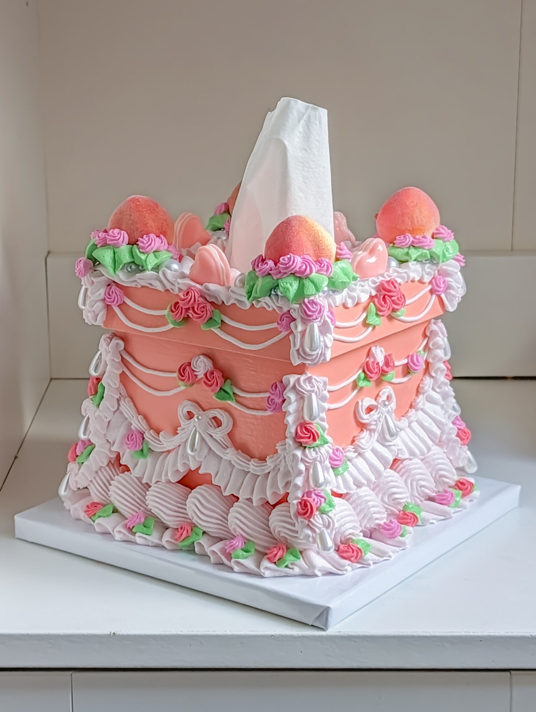 Floral Cake Tissue Box With Flowers - Etsy