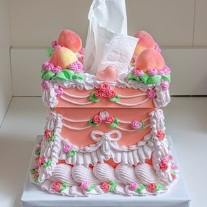 Floral Cake Tissue Box With Flowers - Etsy