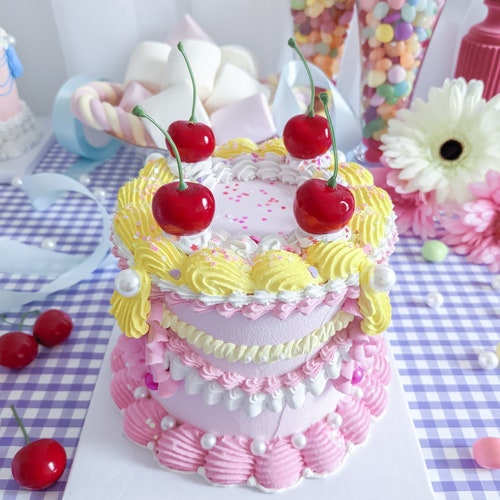 Vintage Pastel Fake Cake - Etsy