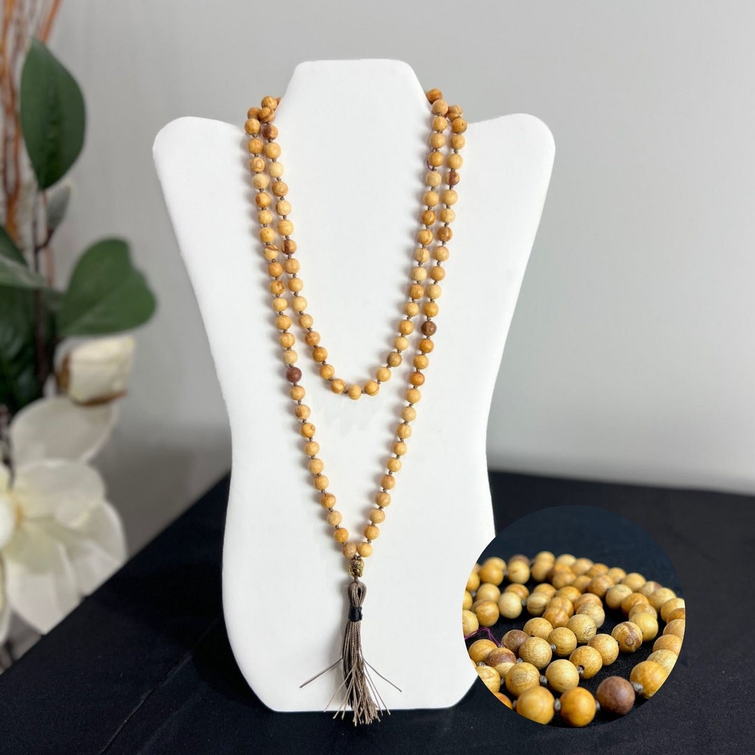 Palo Santo Hand Knotted Japa Mala, Prayer Beads, Meditation Beads. 8mm ...