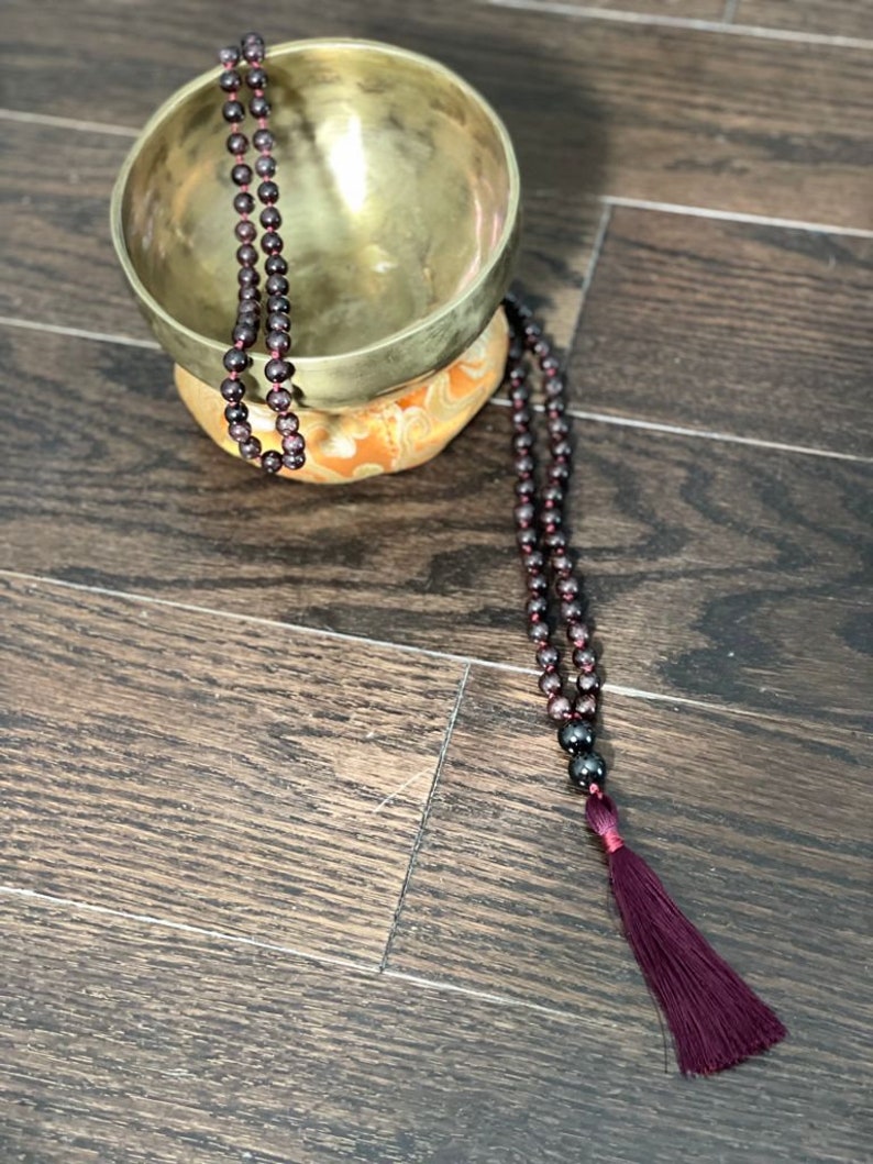 Red Garnet Hand Knotted Japa Mala, Prayer Beads, Meditation Beads 108 ...