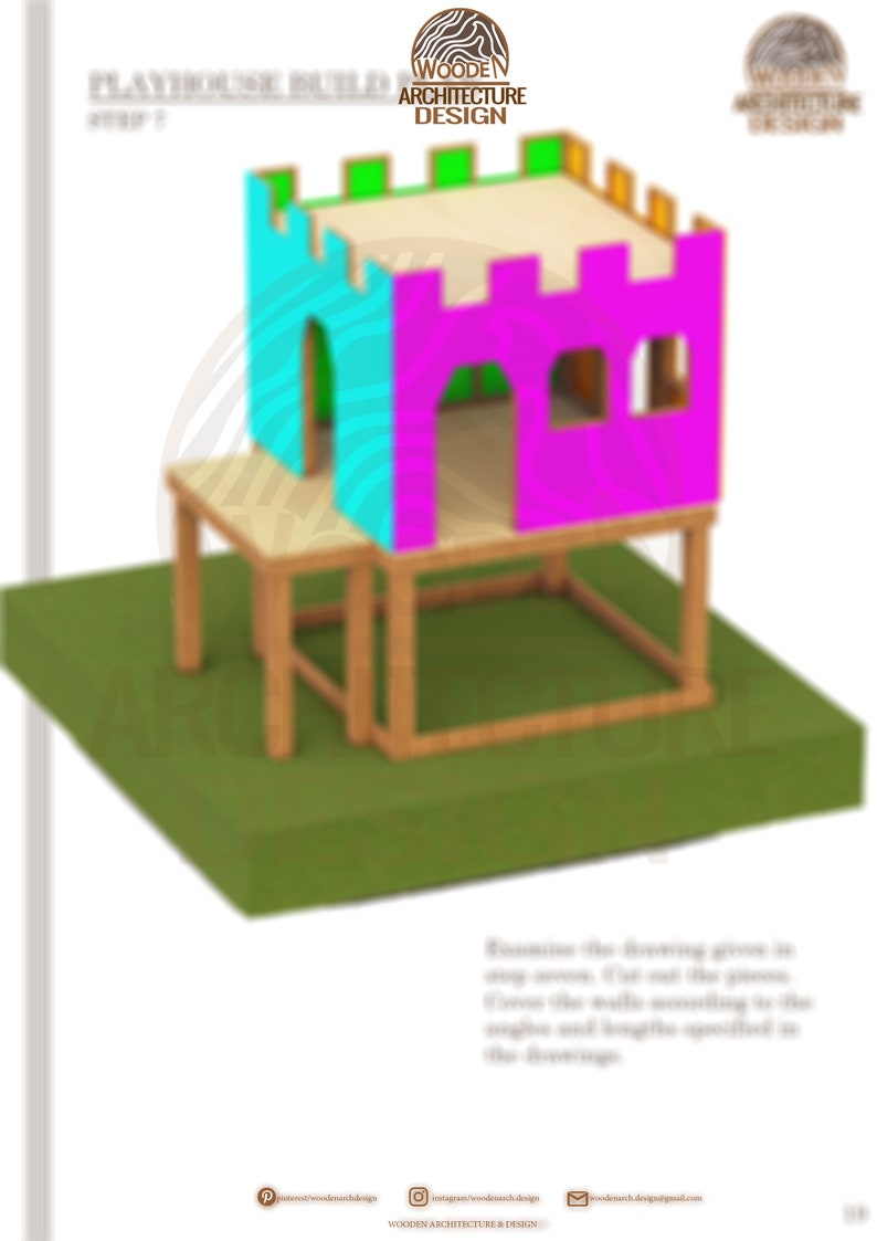 Castle Playhouse Plans DIY | Elevated Kids Playhouse With Slide ...
