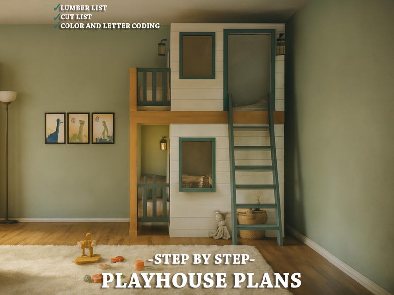 DIY Indoor Playhouse Plan | Loft Design Guide With Cut & Lumber List ...