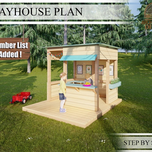 Playhouse Plans for Kids Two Story Playhouse Plan Step by - Etsy