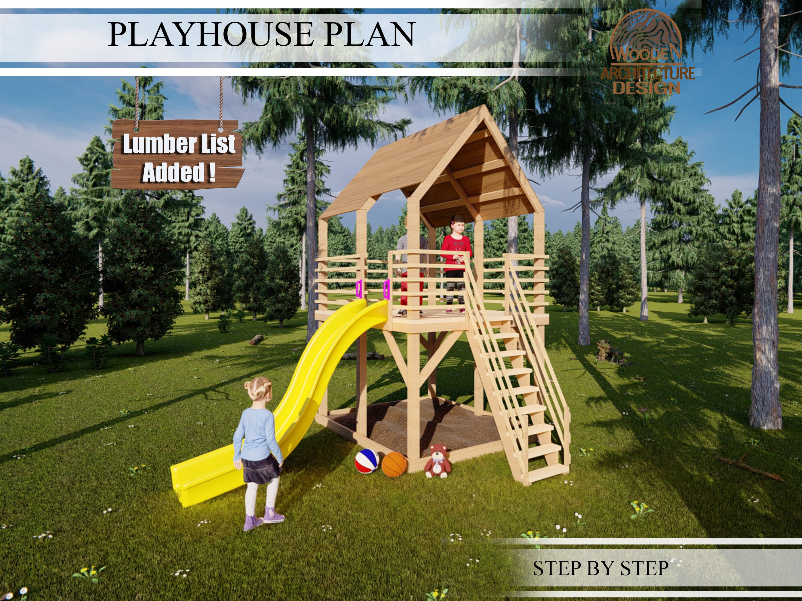 Playhouse Build Plans for Kids, Playhouse Plan With Slide,do It ...