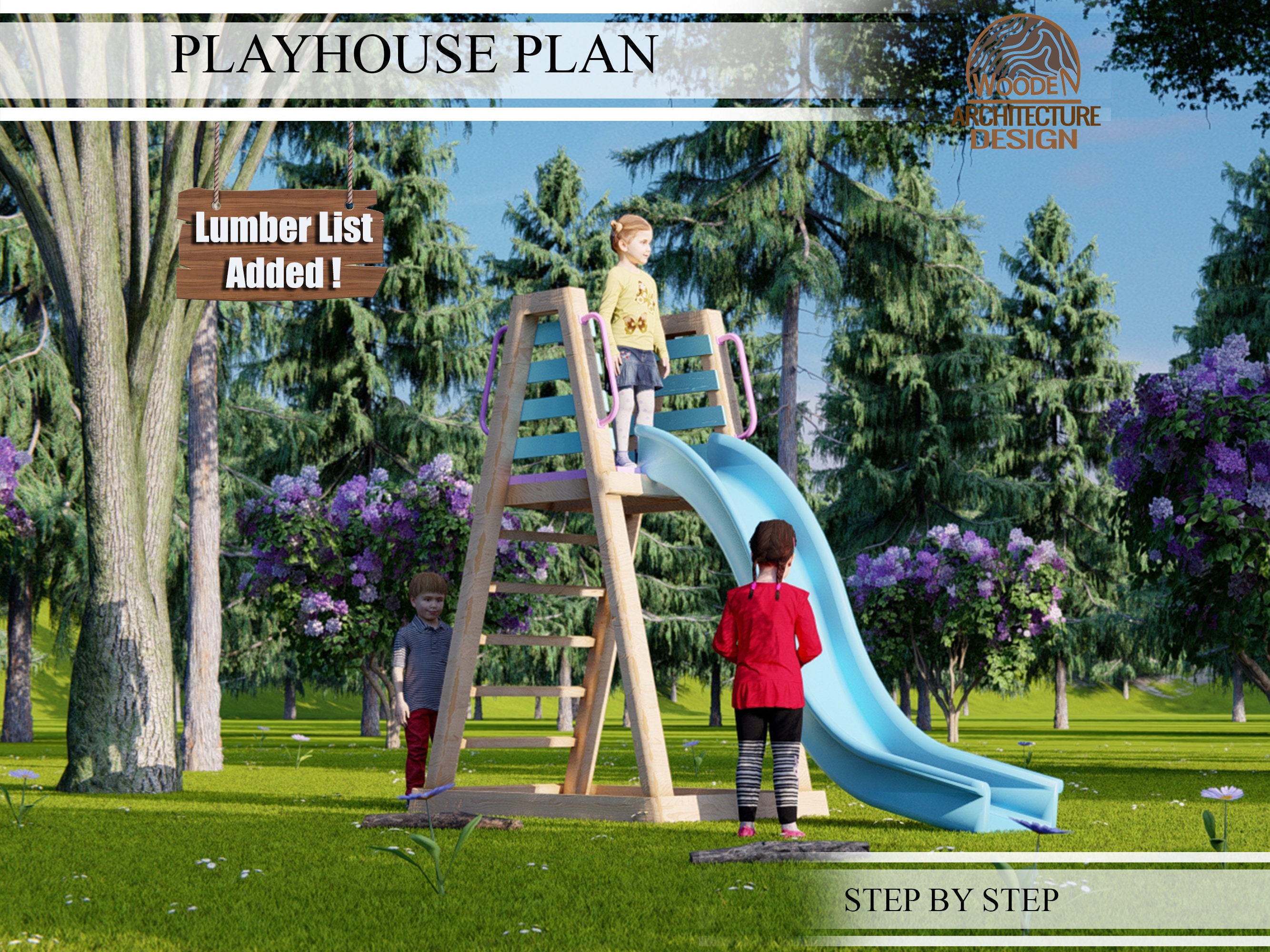 Playhouse Build Plans for Toodler, Slide With Little Deck, Do It ...