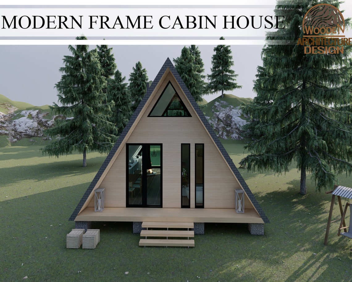 Modern A Frame Cabin House Plans 1 Bedrroom 1 Bathroom - Etsy