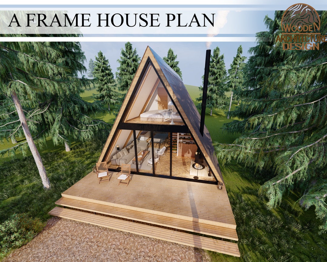 A Frame Cabin House Plan, 3 Bedroom 1 Bathroom, 1600 Sq.ft (27'-10"x 45 ...