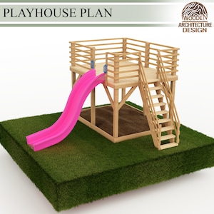 Playhouse Build Plans for Kids, Playhouse Plan With Slide,do It ...