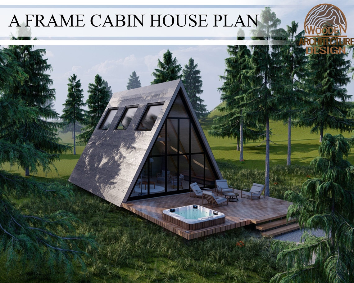 A Frame Cabin House Plan 1 Bedroom 1 Bathroom 896.6 Sq.ft - Etsy