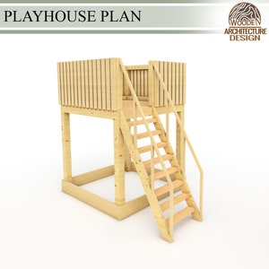 Playhouse Build Plans for Kids, Treehouse With Sandbox, Do It Yourself ...