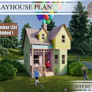 Playhouse Plans for Kids 2-story Playhouse Step by Step Do - Etsy