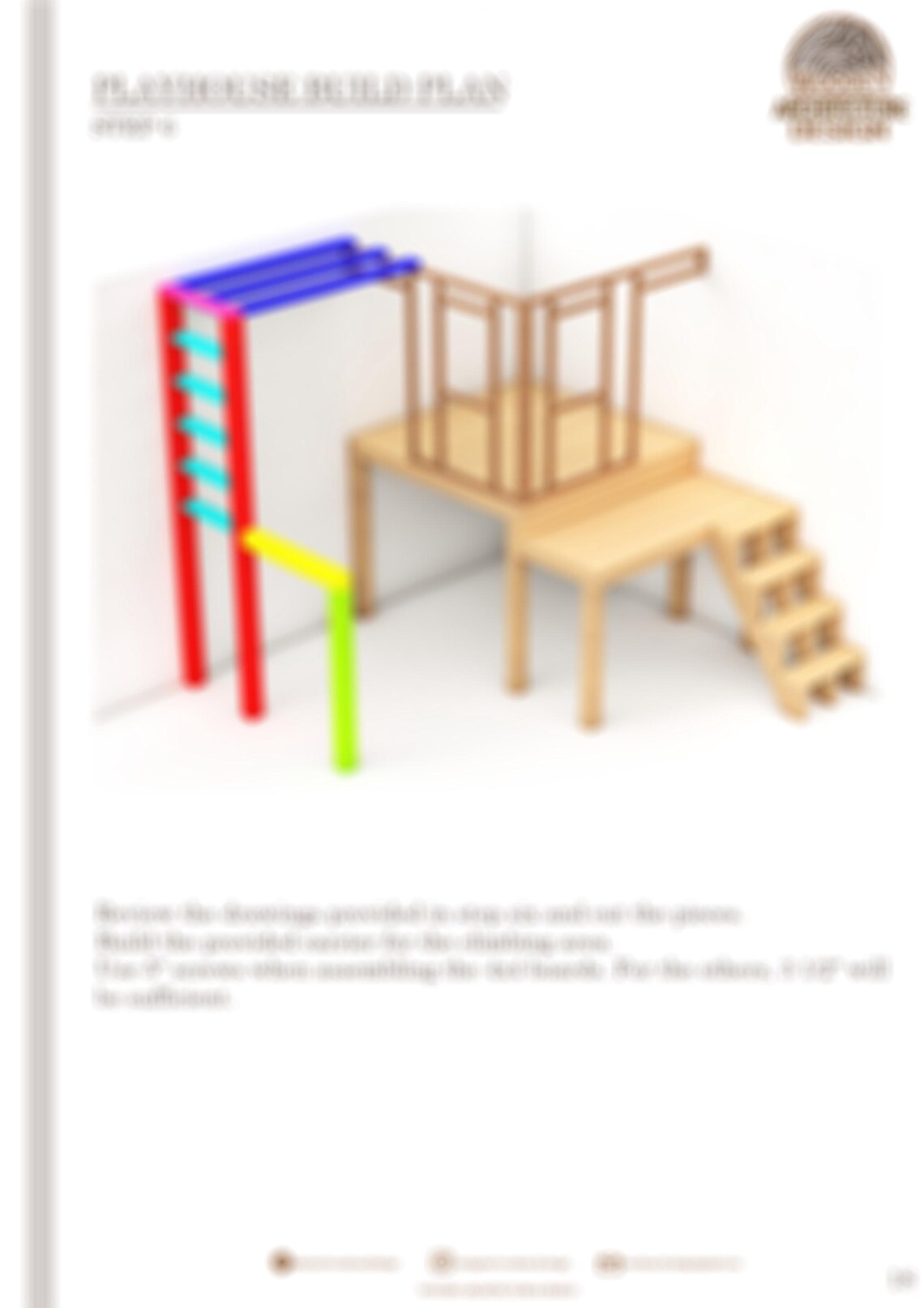 Indoor Wooden Castle Playhouse Plan: DIY Loft With Climbing Wall (PDF ...