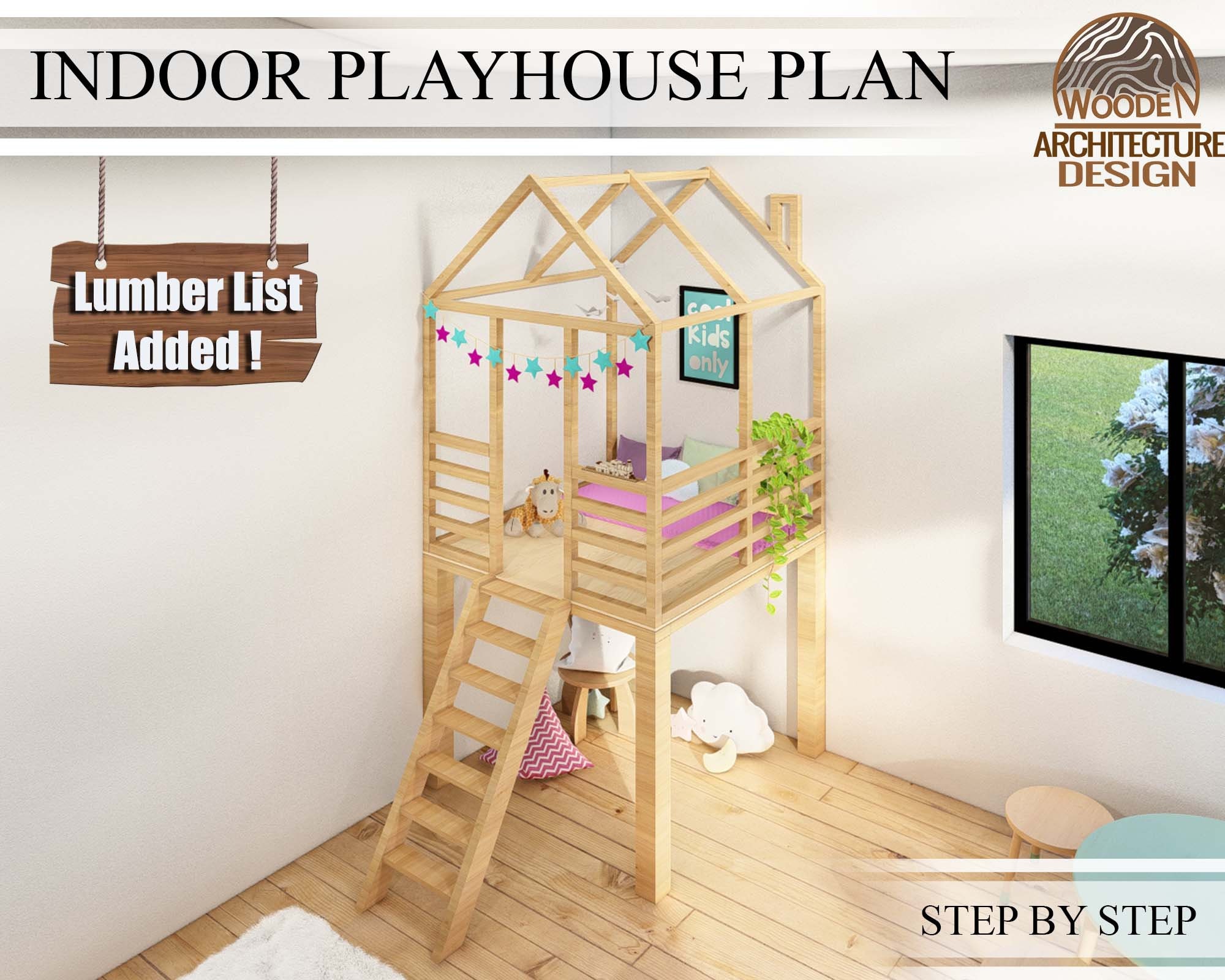Playhouse Build Plans for Kids Indoor Playhouse Project Do - Etsy