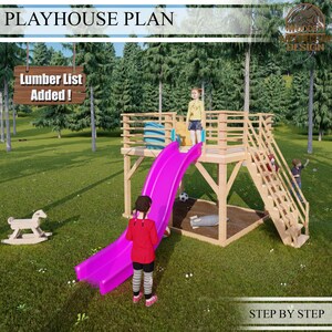 Playhouse Build Plans for Kids, Playhouse Plan With Slide,do It ...