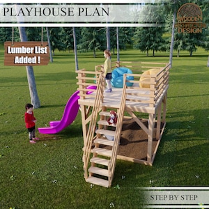 Playhouse Build Plans for Kids, Playhouse Plan With Slide,do It ...