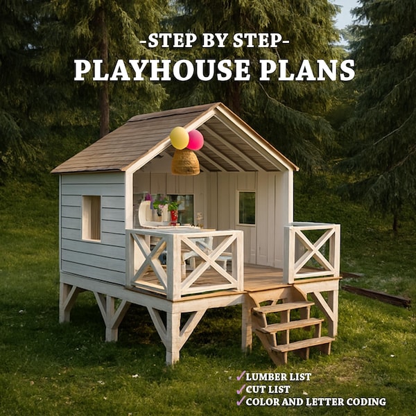Playhouse With Decks - Etsy