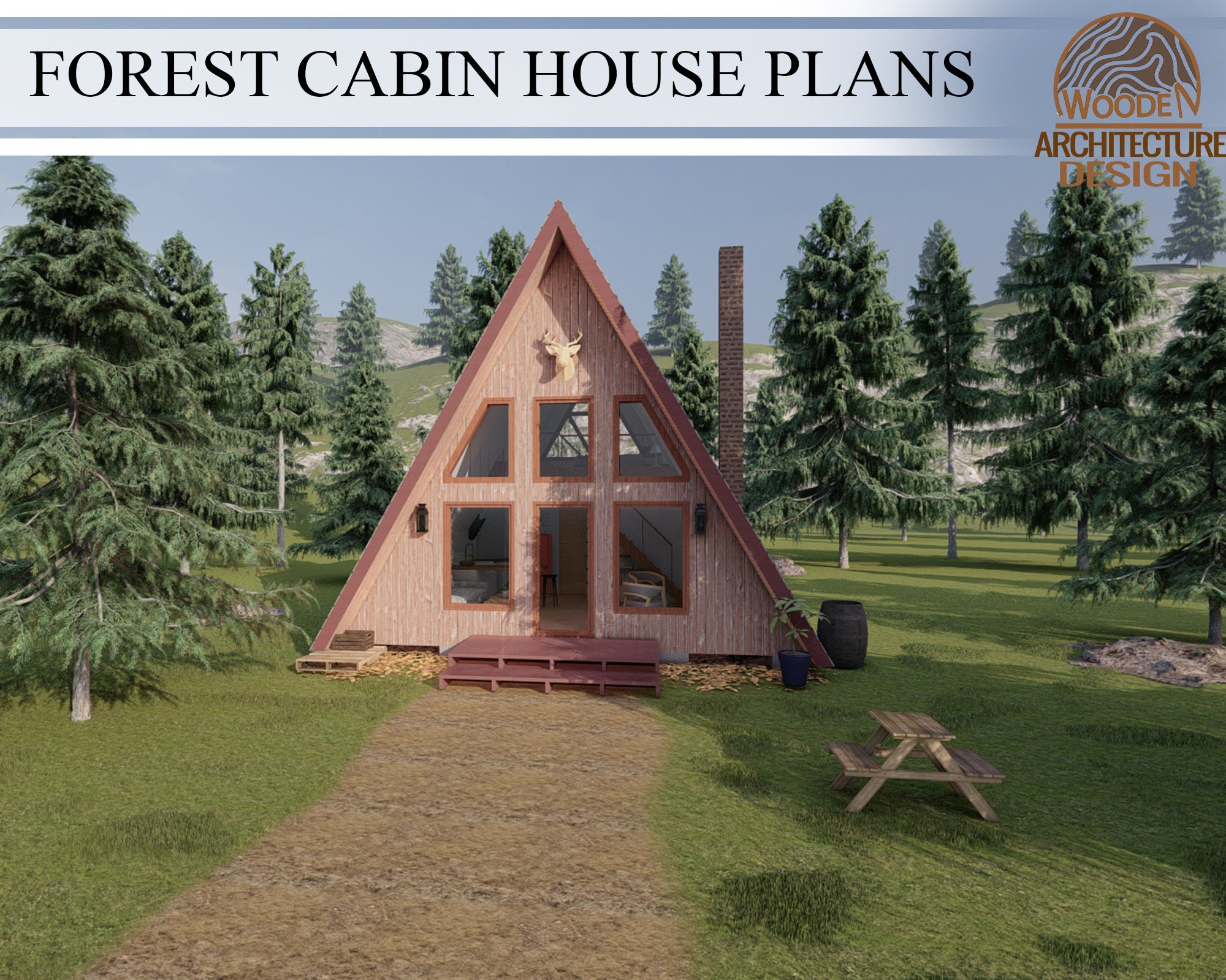 A Frame House 2 Bedroom 1 Bathroom Modern Forest Cabin House - Etsy