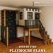 Indoor Wooden Castle Playhouse Plan: DIY Loft With Climbing Wall (PDF ...
