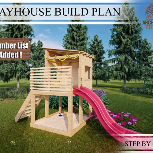 Playhouse Build Plans for Kids Treehouse With Sandbox Do It - Etsy