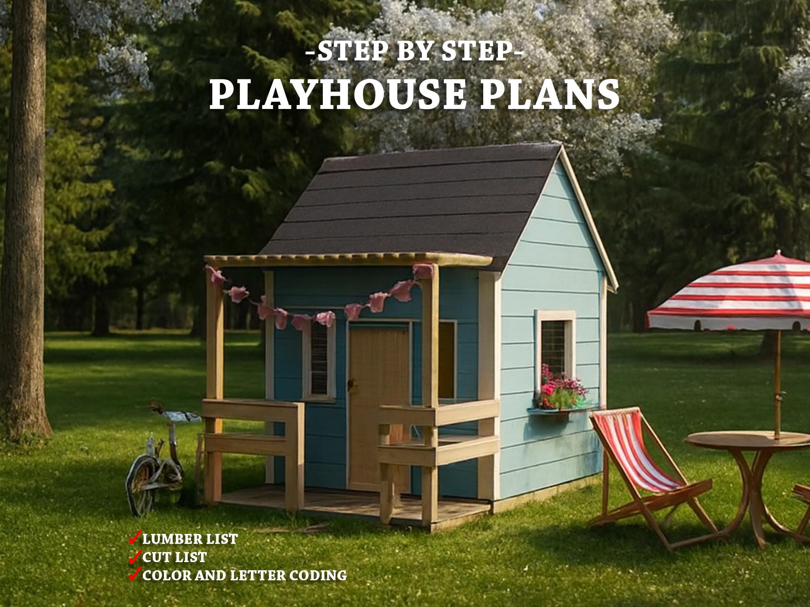 Playhouse Build Plans for Kids | Cottage Playhouse | Do It Yourself ...