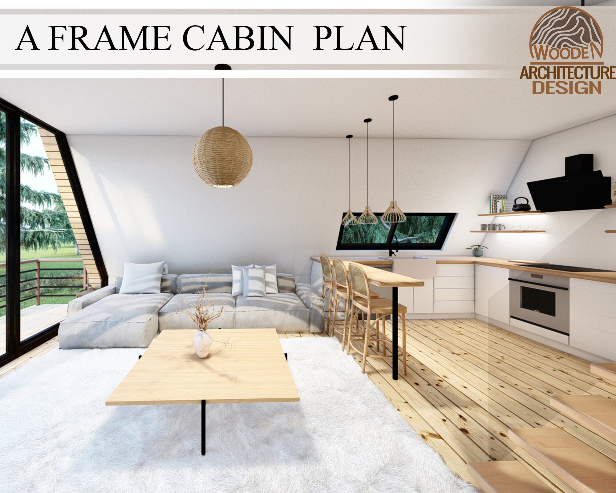 A Frame Cabin House Plan Forest Cabin House Premium Plan 2 - Etsy Canada