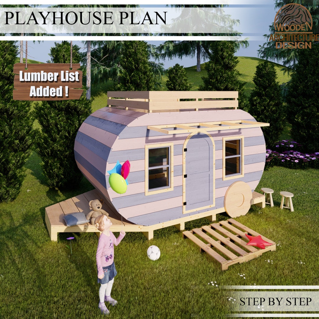 Playhouse Build Plans for Kids Trailer Caravan Playhouse - Etsy Canada