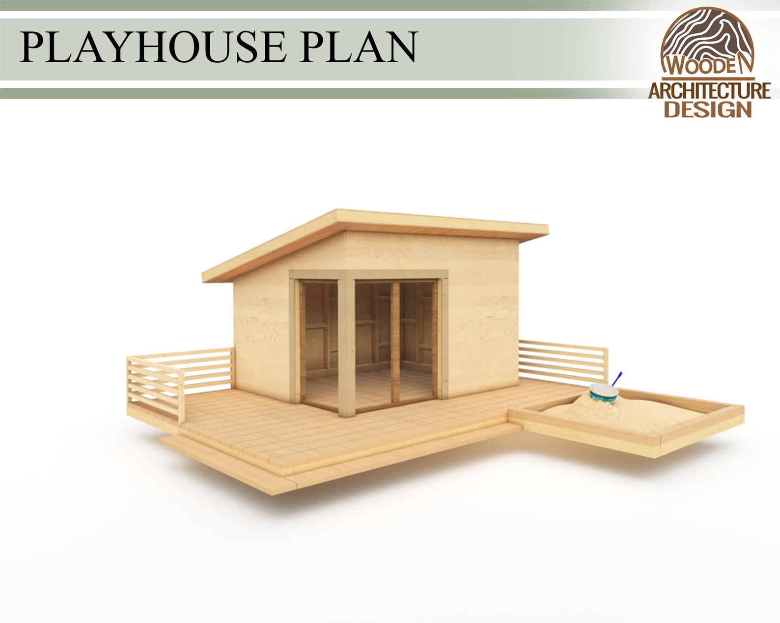 Playhouse Build Plans for Kids Playhouse Plan With Sandbox - Etsy
