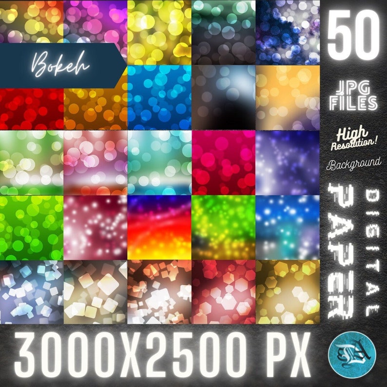 50 Pcs Bokeh Digital Background - High Quality Resolution Paper Texture ...