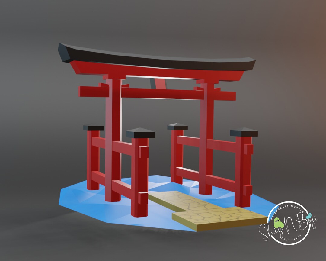 Torii Gate / Plantillas Papercraft / DIY / Origami 3D / Modelo - Etsy ...