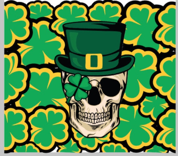 Clover Skull Seamless Burst Pattern | Etsy